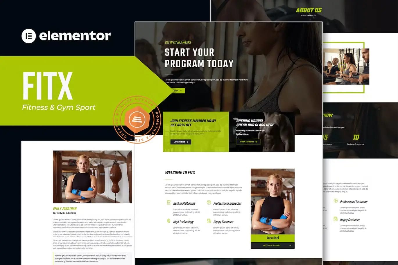 Fitx - Fitness & Gym Elementor Template Kit • GNU Elements