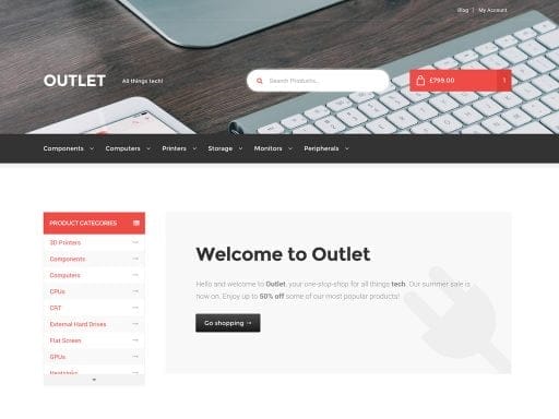 Outlet Storefront Theme • GNU Elements