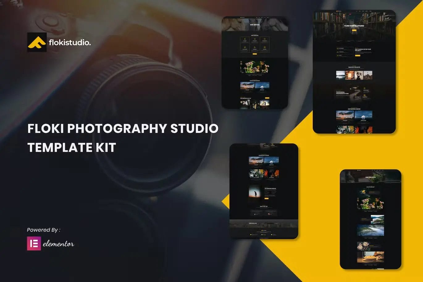 Floki - Photography Studio Elementor Template Kit • GNU Elements