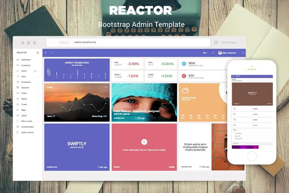 Reactor - Bootstrap Admin Template • GNU Elements