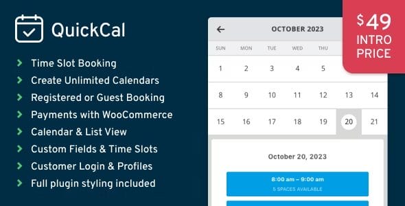 QuickCal - Appointment Booking Calendar for WordPress • GNU Elements